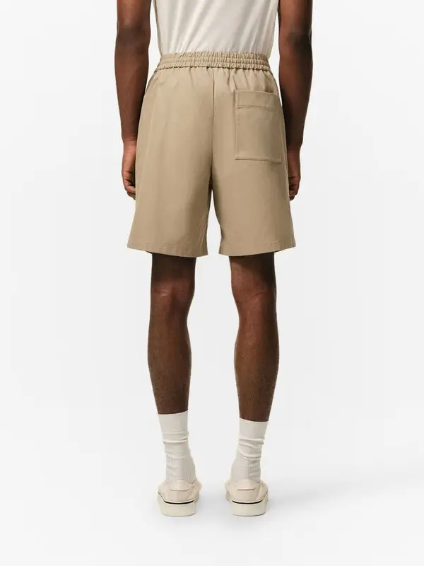 AMI Paris Pure Cotton Athletic Shorts With Elastic Waist And Patch Pocket - Nude