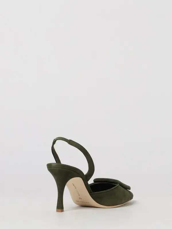 Manolo Blahnik Slingback Court Shoes - Kaki