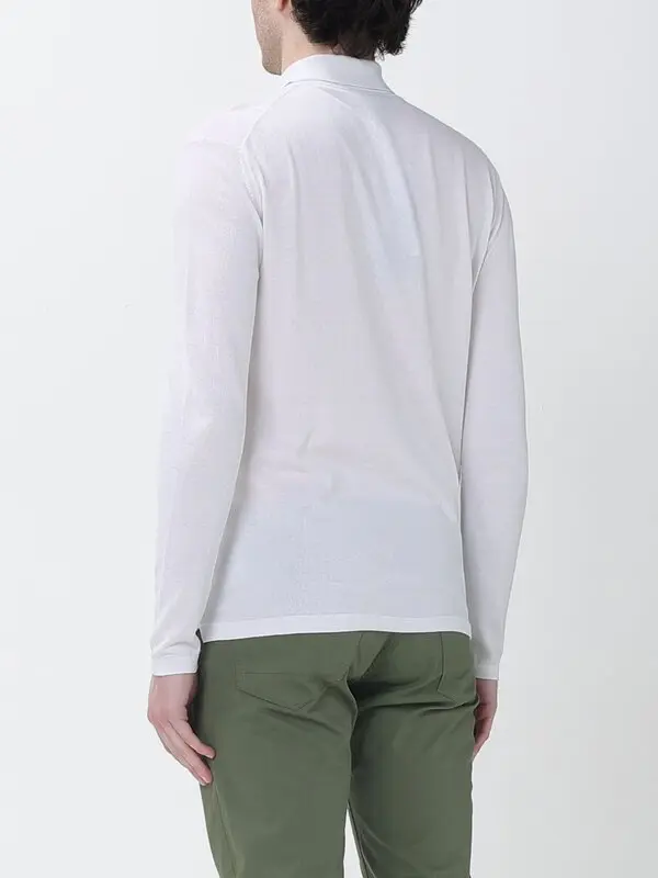 BROOKSFIELD Long Sleeve Button-up Fine Knit With Pocket - White