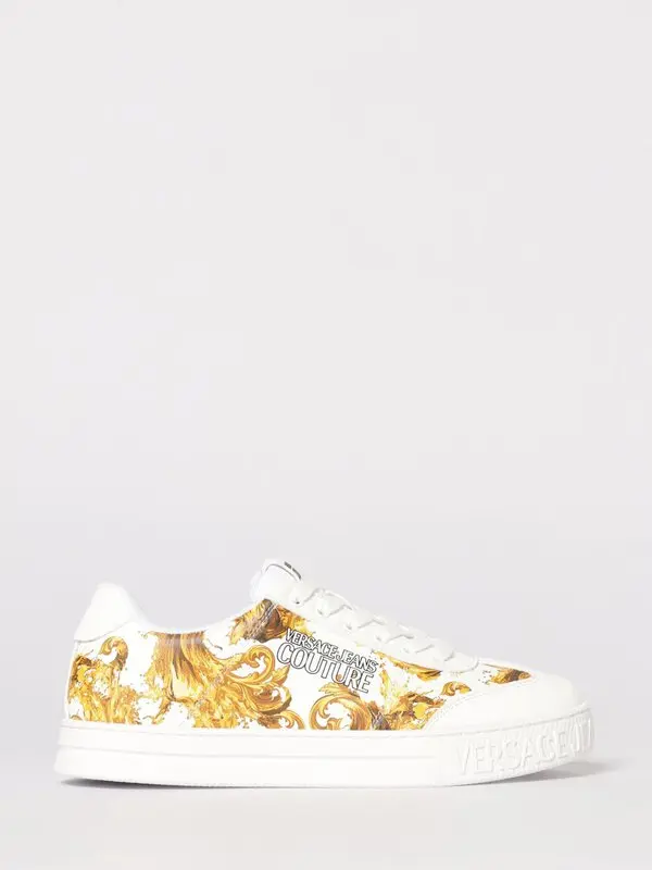 Versace Leather Sneakers With Baroque Print