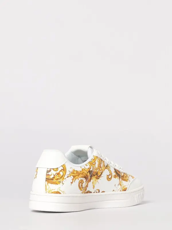 Versace Leather Sneakers With Baroque Print