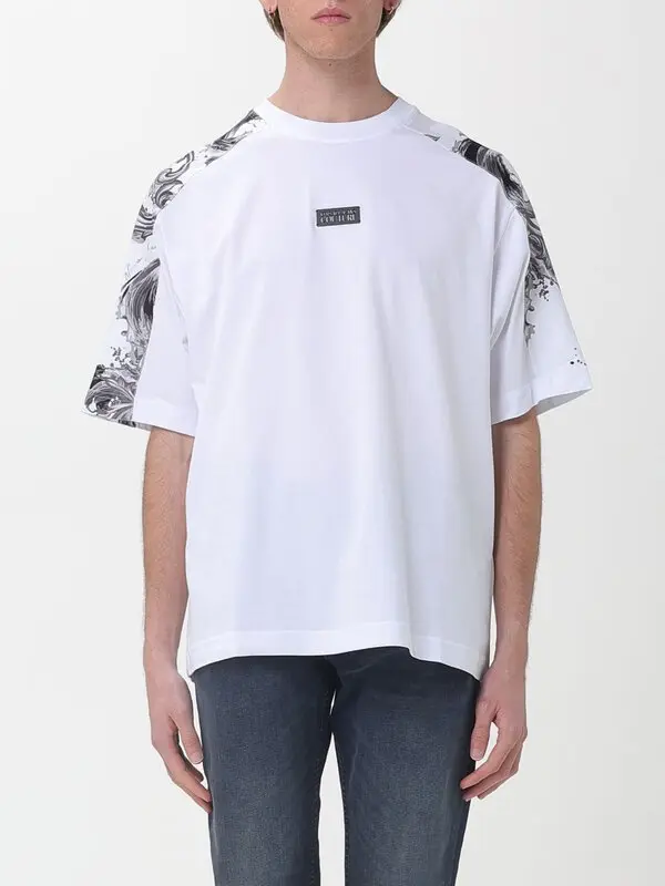 Versace Oversized Cotton T-shirt With Baroque Print