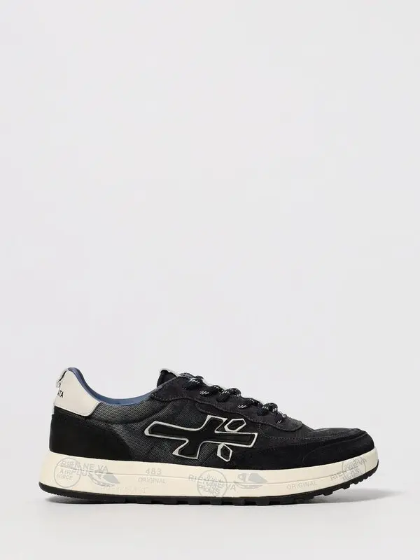Premiata Nous Suede And Mesh Low Top Sneakers - Blue