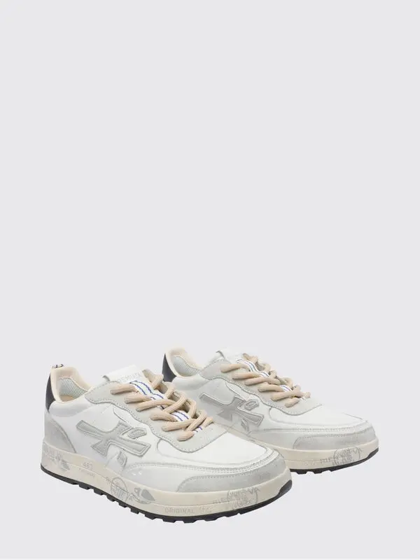 Premiata Nous Suede And Mesh Low Top Sneakers - White