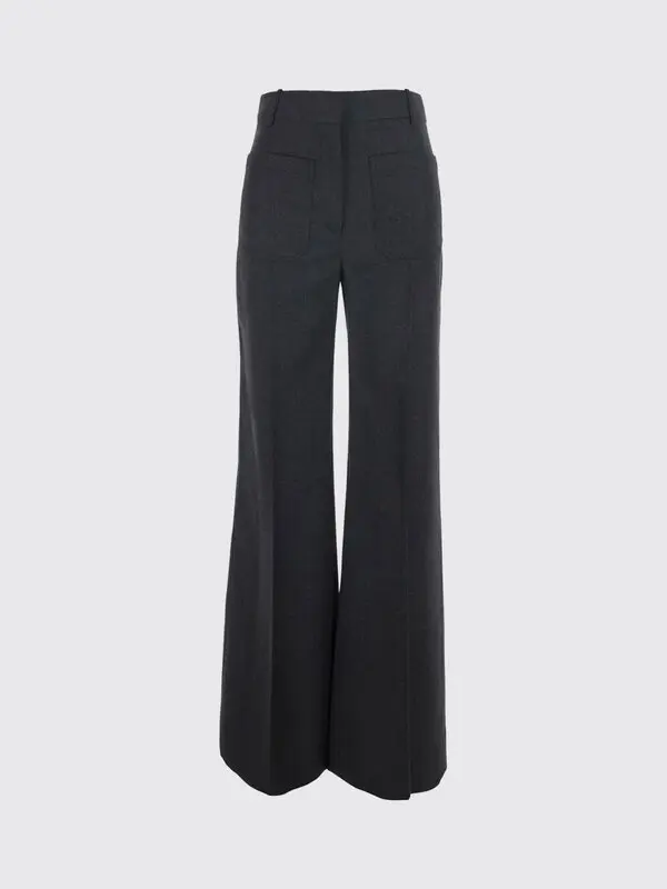 Victoria Beckham High-waisted Flared Tailored Pants In Wool Flannel