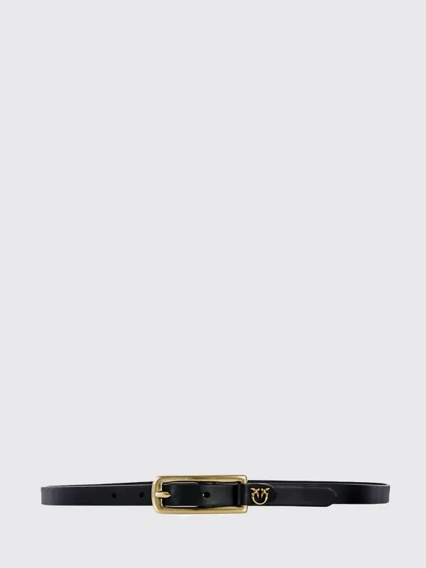 Pinko Leather Belt With Metallic Logo