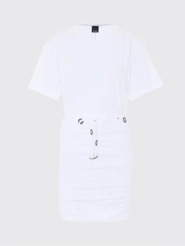 Pinko Cotton T-shirt Dress - White