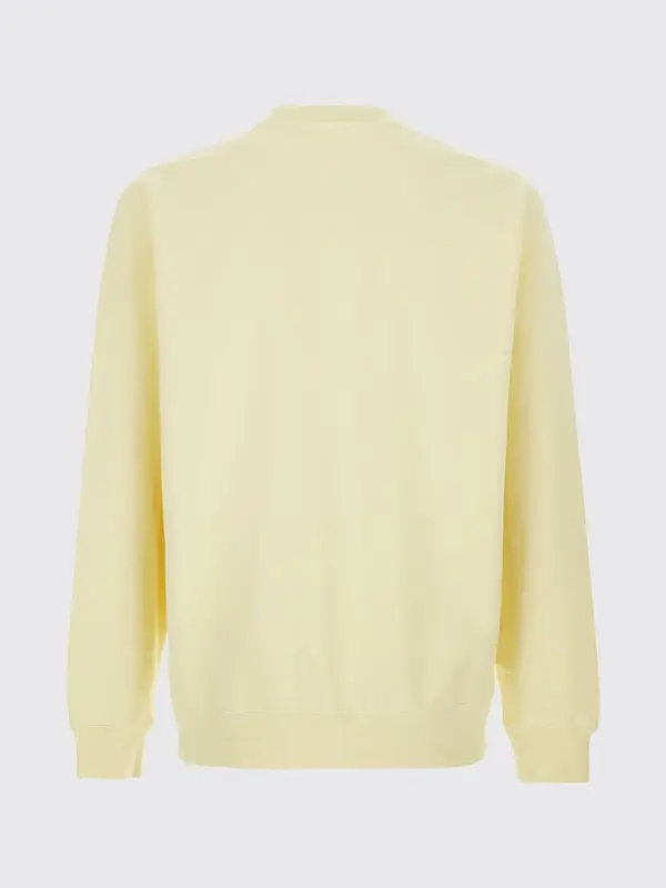 Jacquemus Pure Cotton Crewneck Sweatshirt With Applied Contrast Logo - Yellow