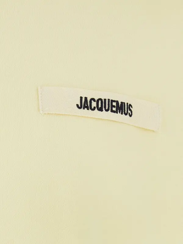 Jacquemus Pure Cotton Crewneck Sweatshirt With Applied Contrast Logo - Yellow