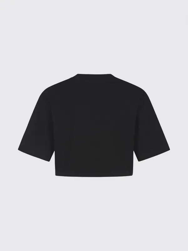 Off-White Crop T-shirts With Logo - Black 1