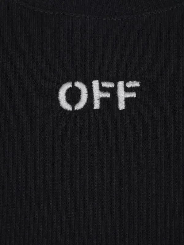 Off-White Crop T-shirts With Logo - Black 1