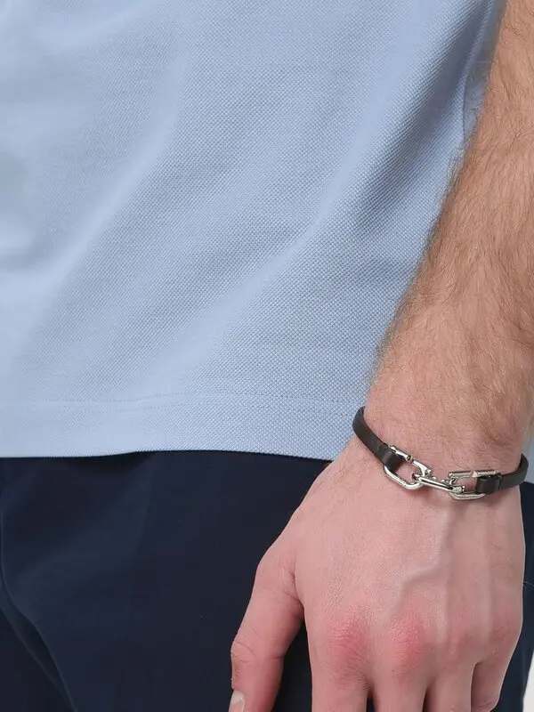 FERRAGAMO Gancini Leather Bracelet