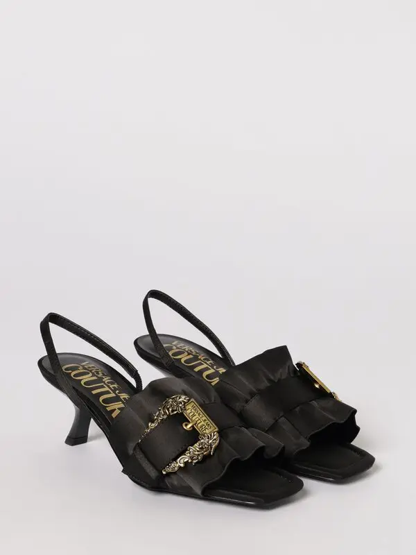 Versace Satin Sandals With Baroque Buckle