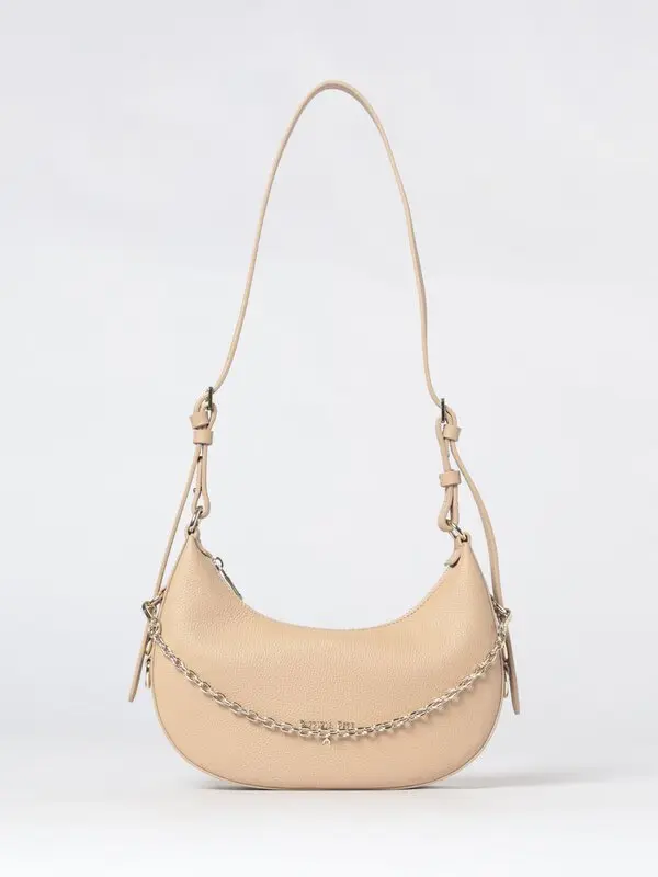 Patrizia Pepe Grained Leather Halfmoon Shoulder Bag