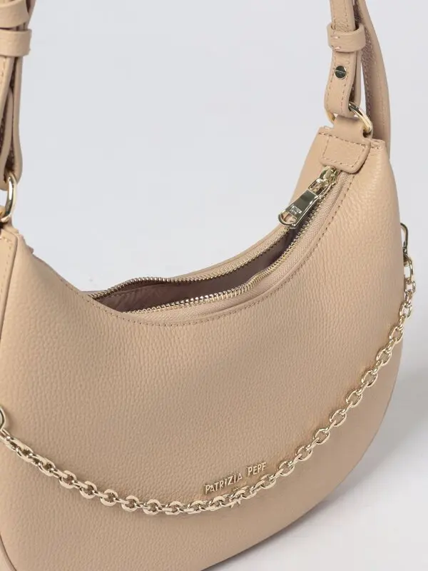 Patrizia Pepe Grained Leather Halfmoon Shoulder Bag