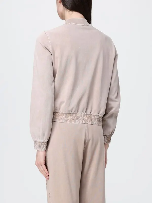 Liu Jo Cotton Bomber Jacket With Rhinestone Logo