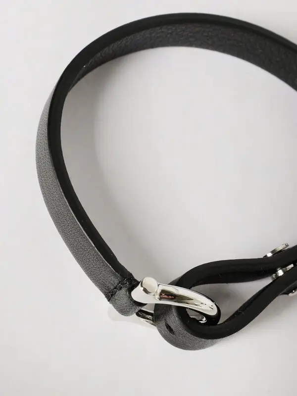 FERRAGAMO Gancini Leather And Brass Bracelet