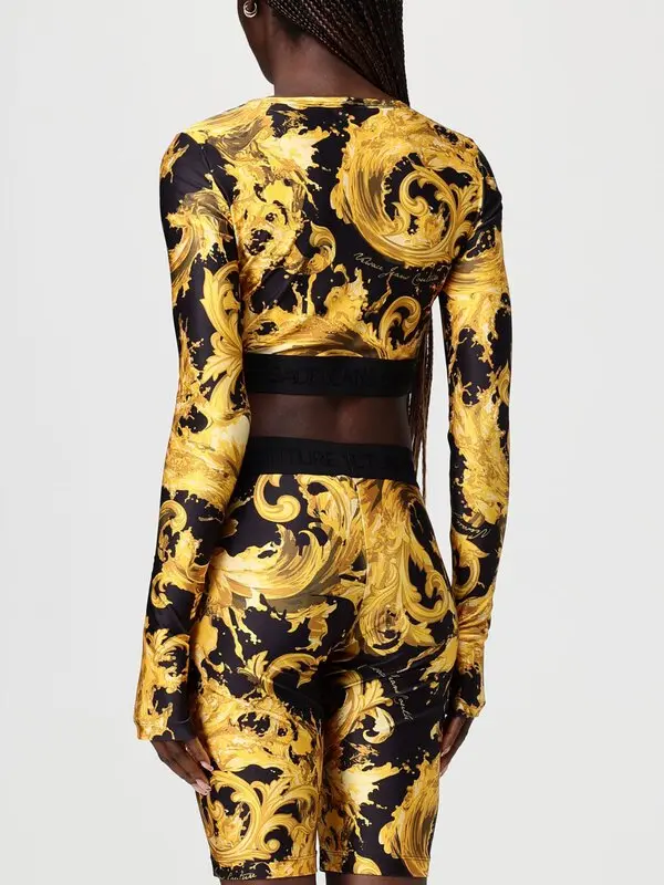 Versace Crop T-shirts With Baroque Print
