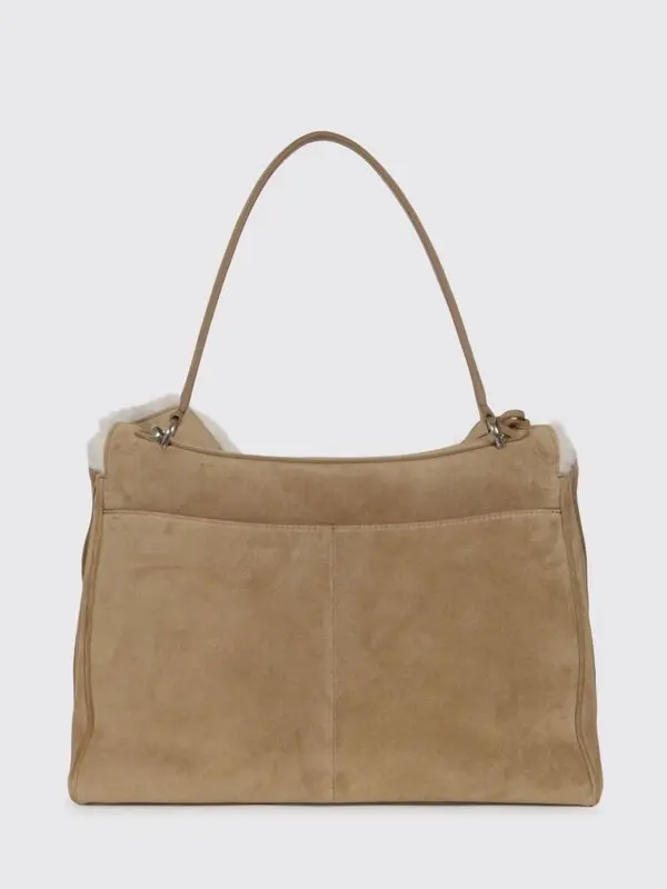 Balenciaga Suede And Shearling Rodeo Bag With Logo Bow