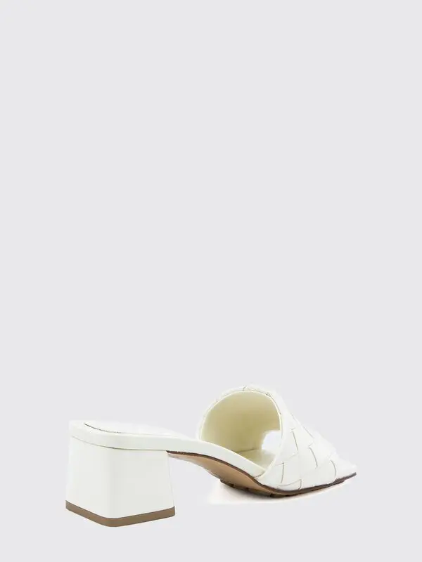 Bottega Veneta Parco Woven Leather Mules - White