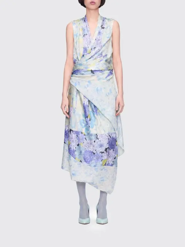 MAISON MARGIELA Printed Silk Wrap Dress