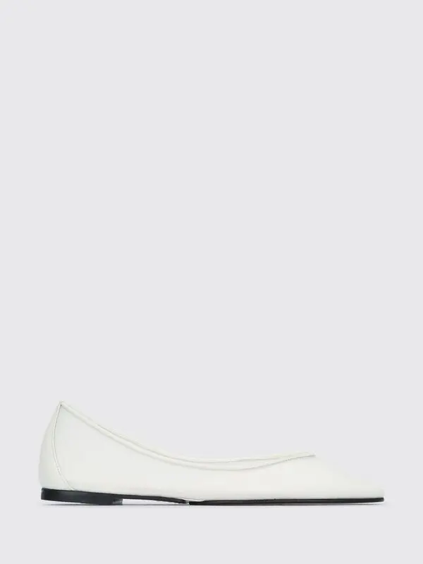 Jacquemus Nylon Ballet Flats With Almond Toe And Lambskin Leather Interior - White
