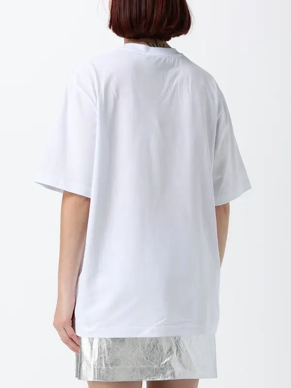 MSGM Oversized Cotton T-shirt With Logo And Slogan Print
