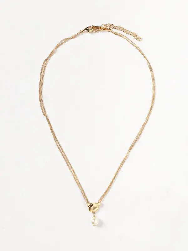 FERRAGAMO Brass Necklace With Gancini Pendant - Brown