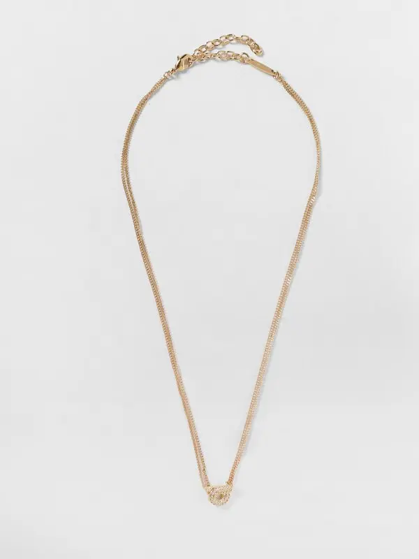 FERRAGAMO Gold-finish Brass Necklace With Crystal Embellishments