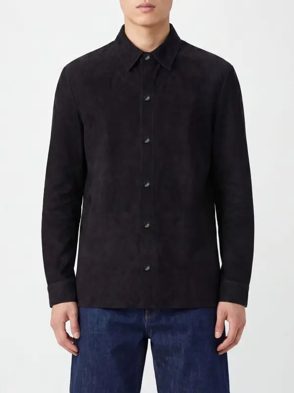 SALVATORE SANTORO Suede Shirt Jacket - Black