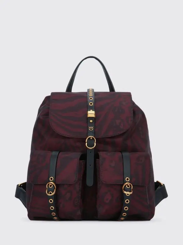 Pinko Medium Animal Print Nylon Backpack