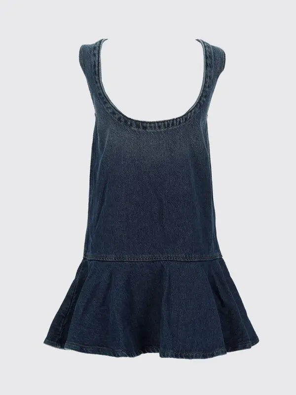 GANNI Sleeveless A-line Mini Dress With Ruffles