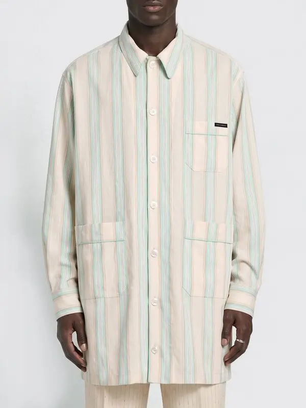 Dolce & Gabbana Relaxed Fit Silk Blend Shirt With French Collar