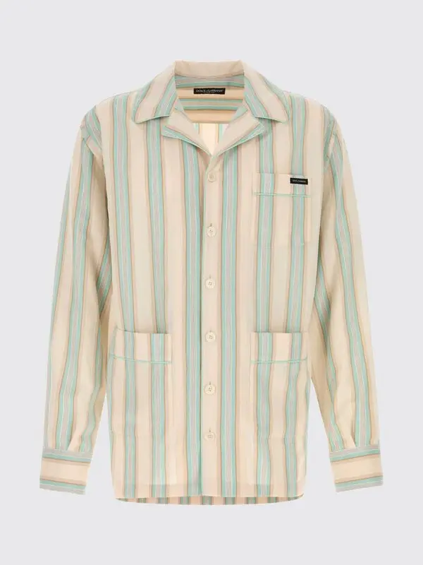 Dolce & Gabbana Relaxed Fit Silk Blend Shirt With French Collar