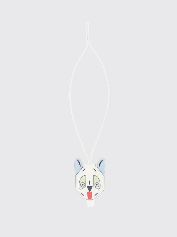 Loewe Futurist Cat Calfskin Keychain - White