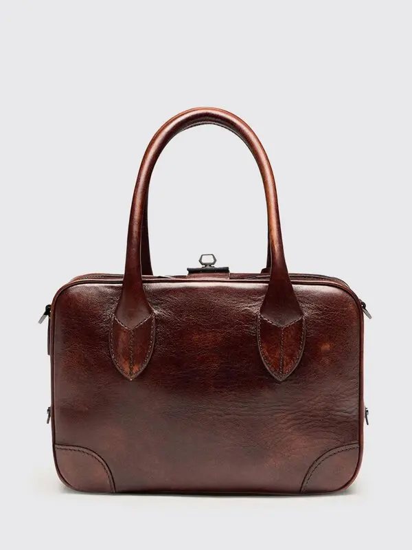 GOLDEN GOOSE Vita Floral Aged Leather Handbag