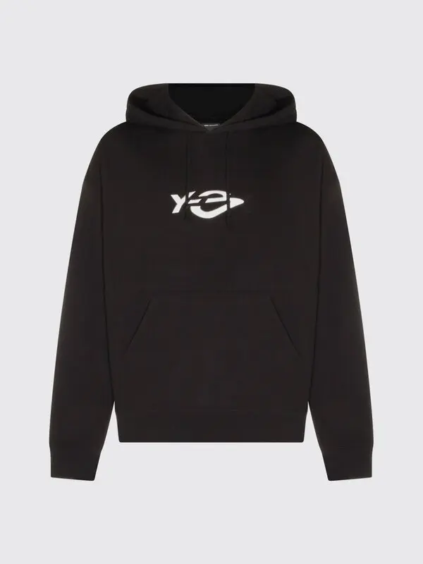 Y3 Cotton Hoodie With Drawstring And Kangaroo Pocket