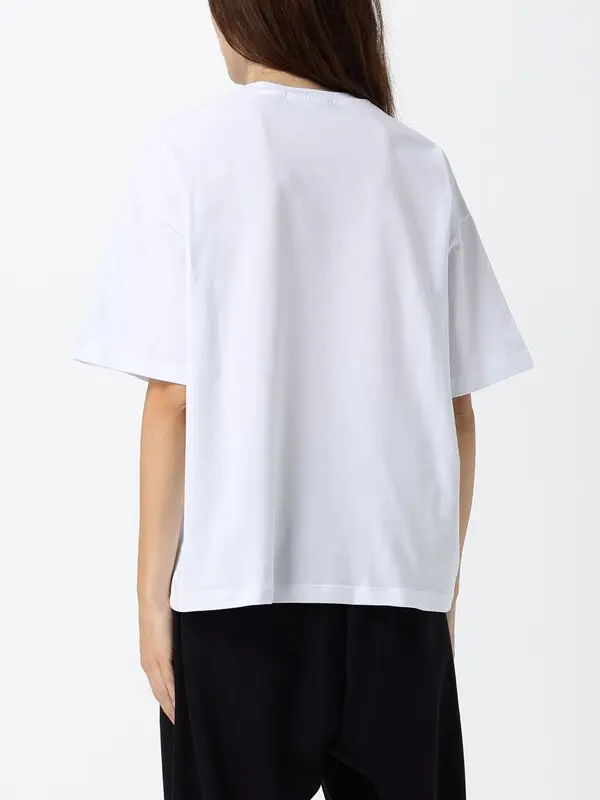 MSGM Cotton T-shirt With Logo Print And Applied Bows