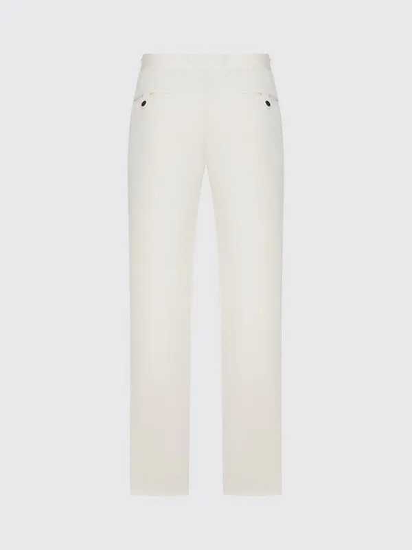 Incotex Stretch Cotton And Linen Chino Trousers - White