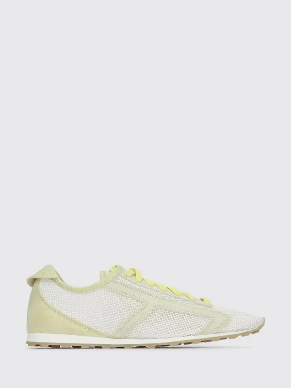 Jacquemus Les Tennis Two-tone Suede And Mesh Sneakers With Embossed Logo - Yellow