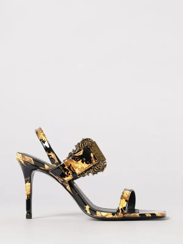 Versace Baroque Print Patent Leather Sandals