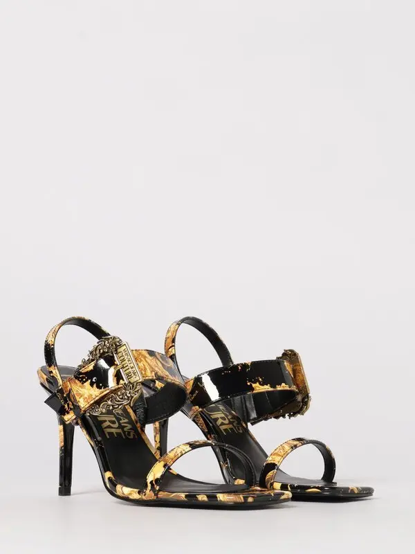 Versace Baroque Print Patent Leather Sandals