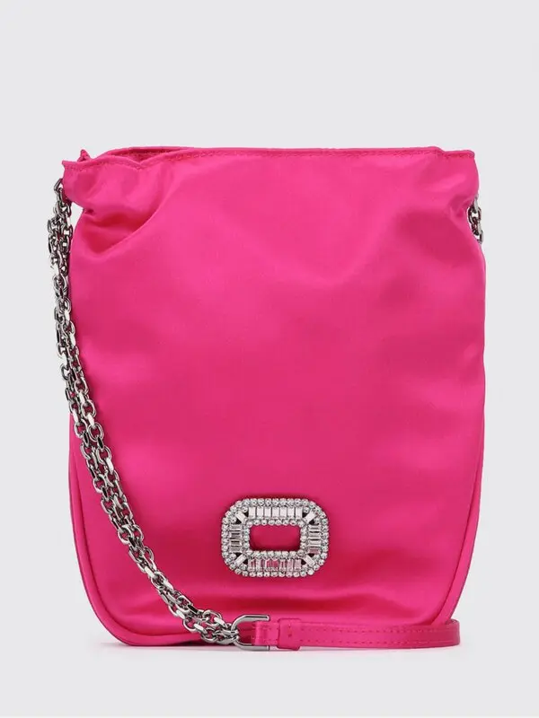 ROGER VIVIER Nano Pilgrim Satin Bag With Jewel Buckle