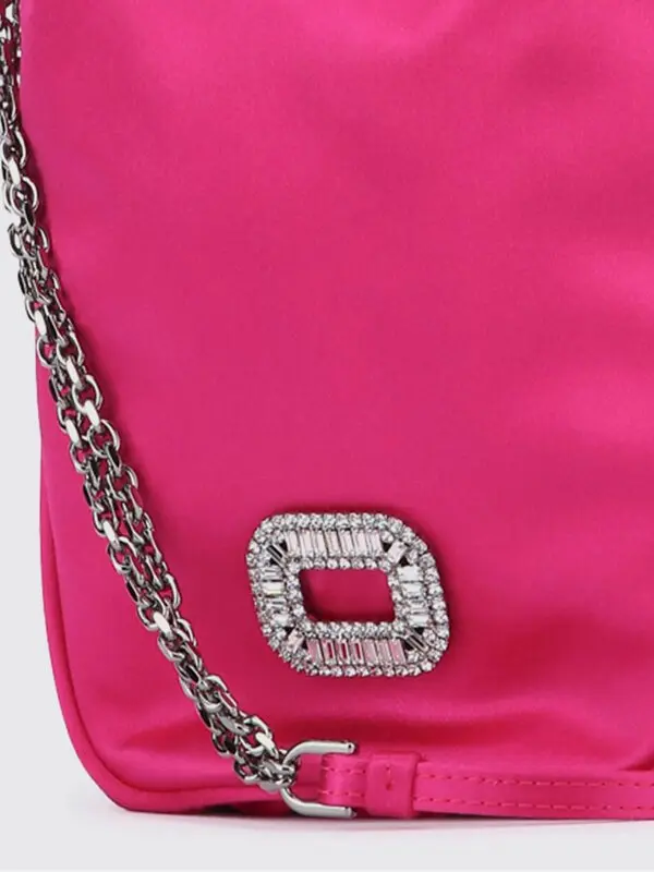 ROGER VIVIER Nano Pilgrim Satin Bag With Jewel Buckle