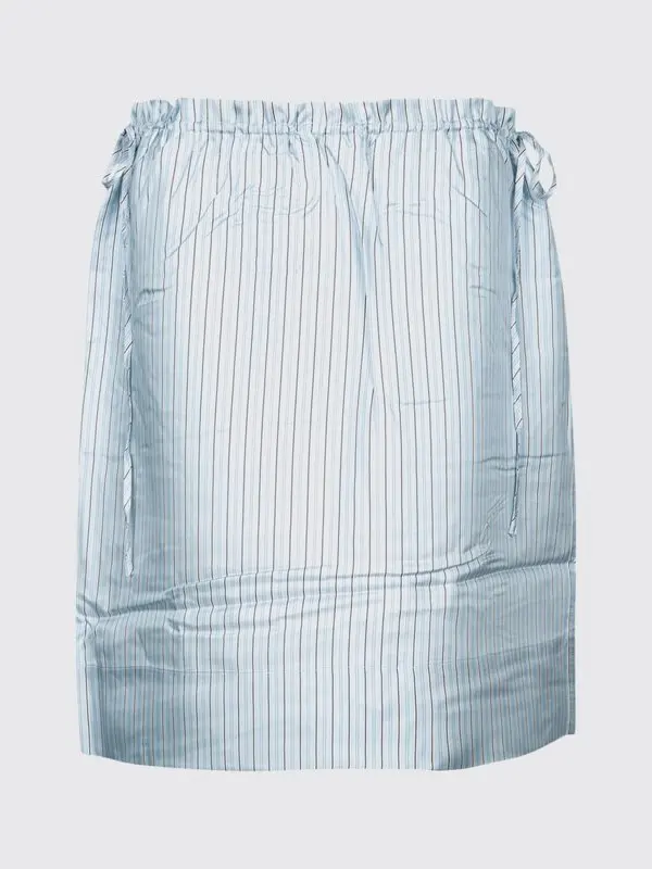 TOTEME Striped Silk Skirt With Drawstring