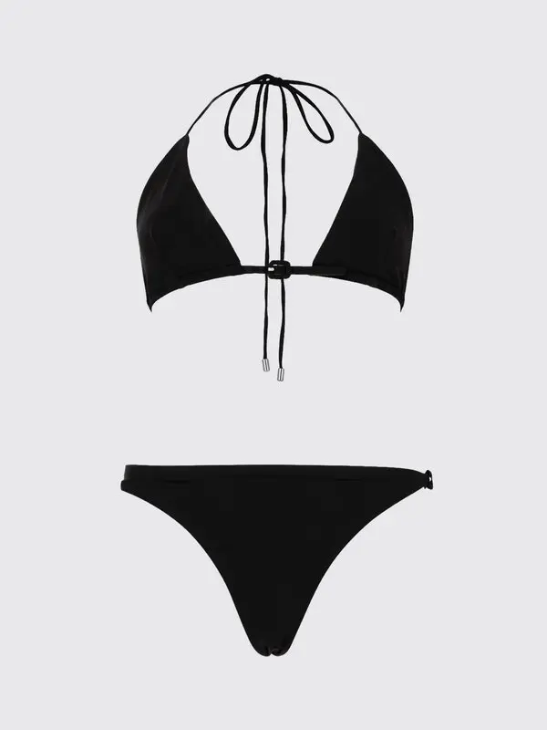 COURREGES Triangle Bikini In Nylon With Tone-on-tone Logo