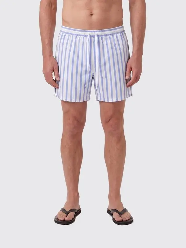 Dolce & Gabbana Cotton And Silk Blend Shorts With Waist Drawstring