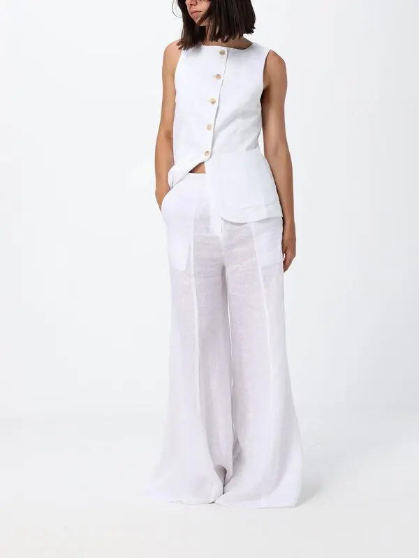 SEMICOUTURE Wide Leg Trousers - White