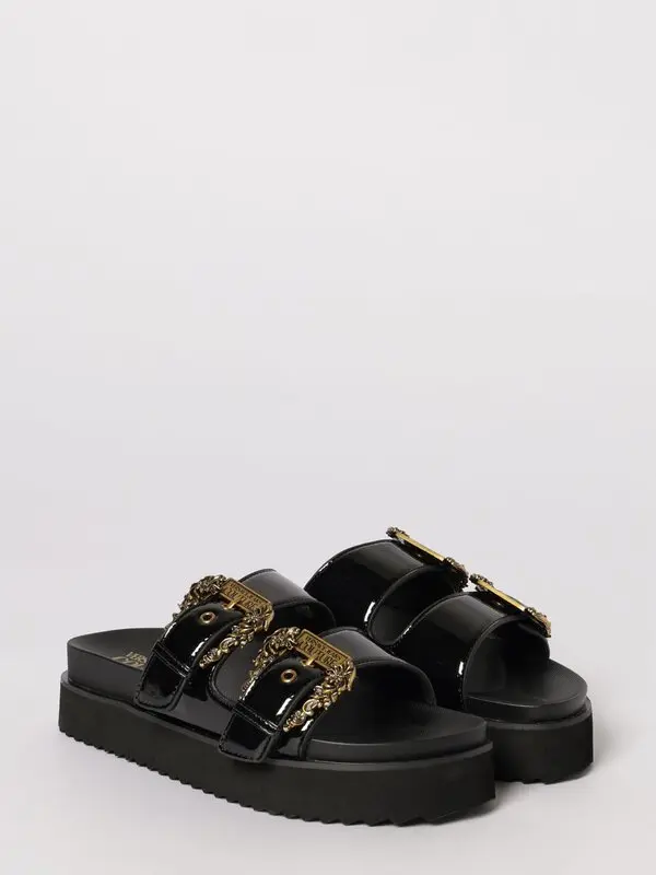 Versace Patent Leather Slippers - Black