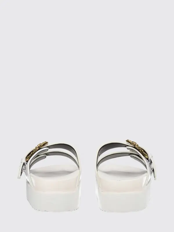 Versace Patent Leather Platform Sandals - White